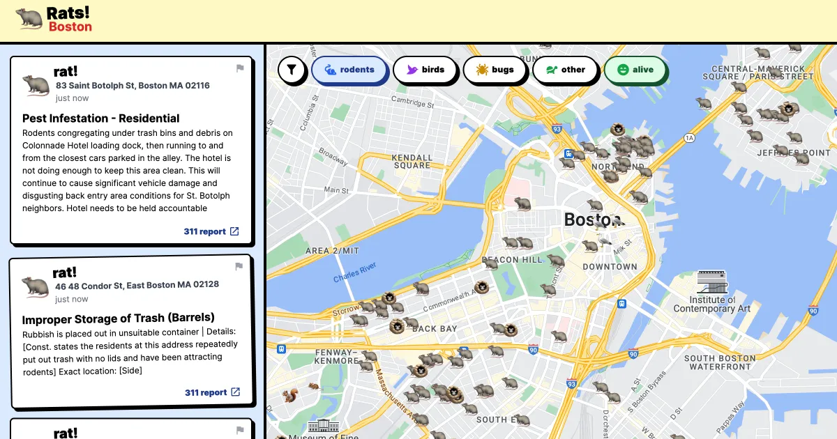 Rat Radar — Live Rat Sighting Map & Restaurant Health Inspections